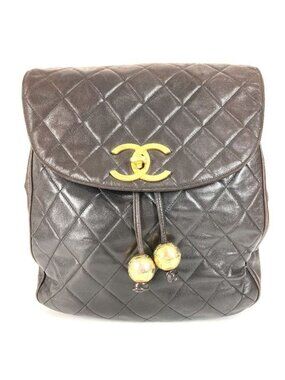 CHANEL | Bags | Chanel Backpack Cc Coco Logo Lambskin Black | Poshmark